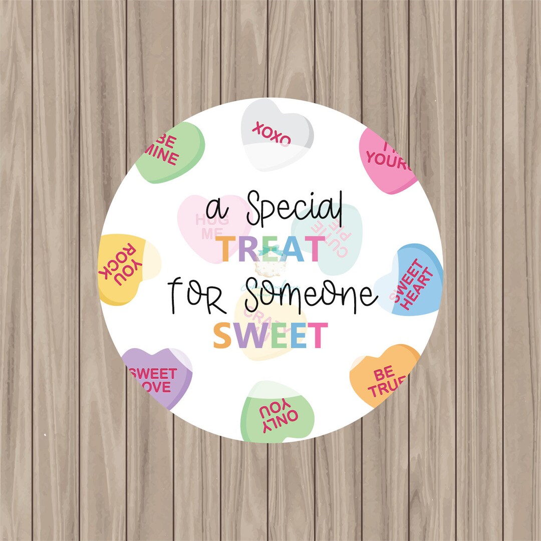 Printable Tag - Conversation Hearts - 2" Circle - Etsy