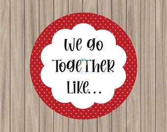We Go Together Like Milk & Cookies Printable Tag - PDF Download - Etsy