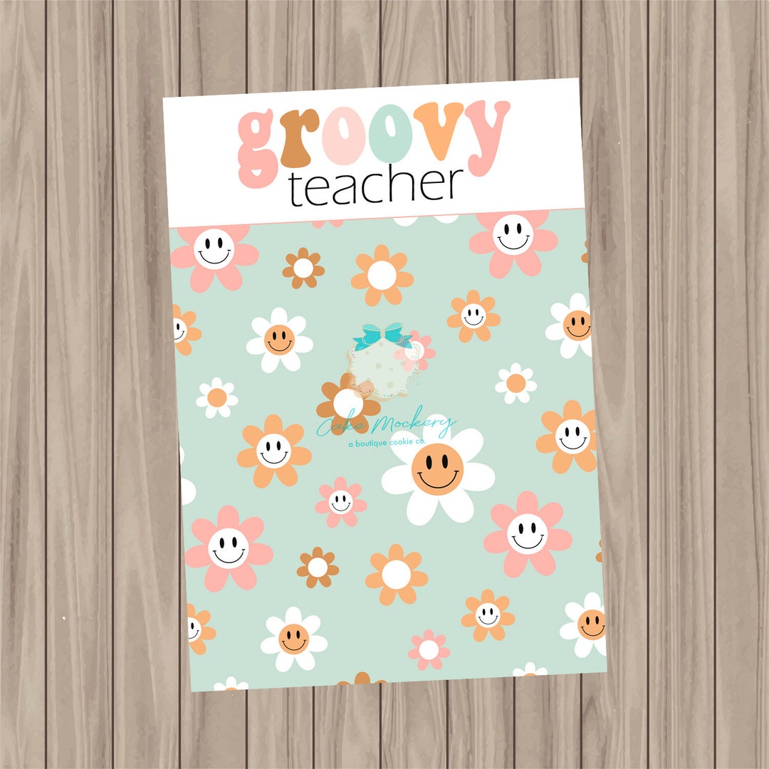 Printable Cookie Card - Groovy Teacher - 3.5"x5" - Etsy