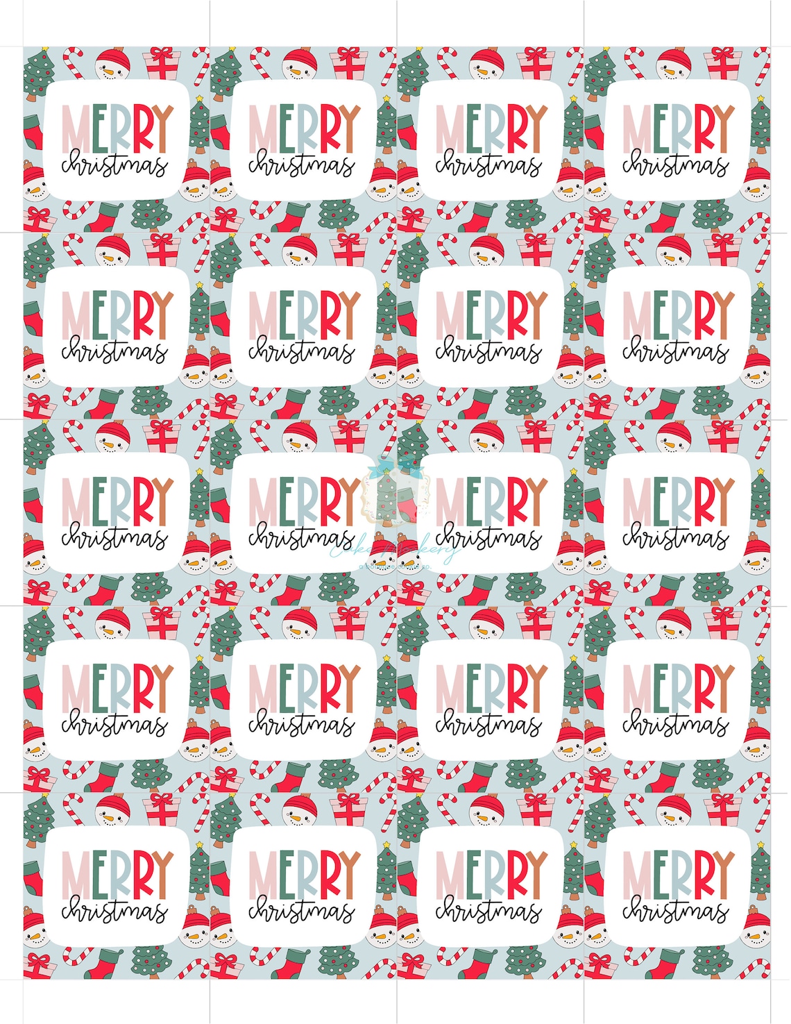 Printable Tag Merry Christmas 2 Square - Etsy