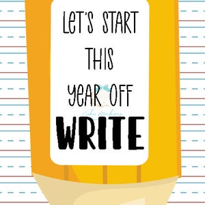 Printable Tag - Let's Start the Year off "write" - 1.5"x3" - Etsy