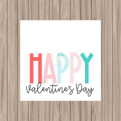 Hearts Valentine's Day Gift Tag Template Happy - Etsy