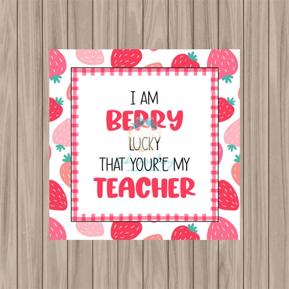 Printable Tag Berry Excited You're My Teacher 2 - Etsy