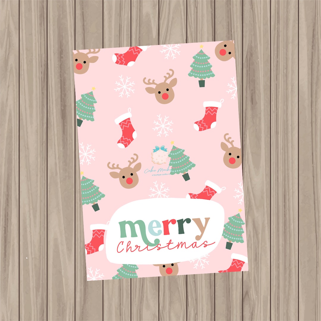 Printable Cookie Card Merry Christmas 3.5x5 - Etsy