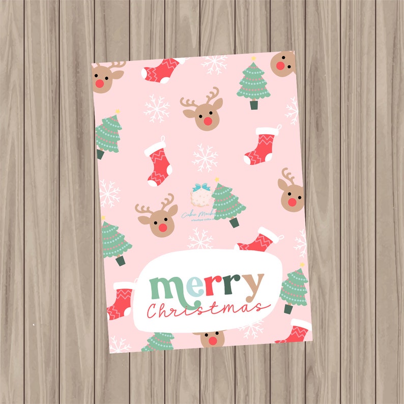 Printable Cookie Card - Merry Christmas - 3.5"x5" - Etsy