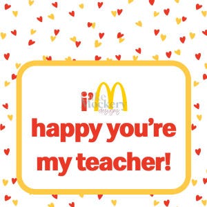 Printable Tag - I'm Happy You're My Teacher - 2" Square - Etsy