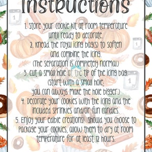 Printable Cookie Card - Fall DIY Cookie Card - 3.5"x5" - Etsy