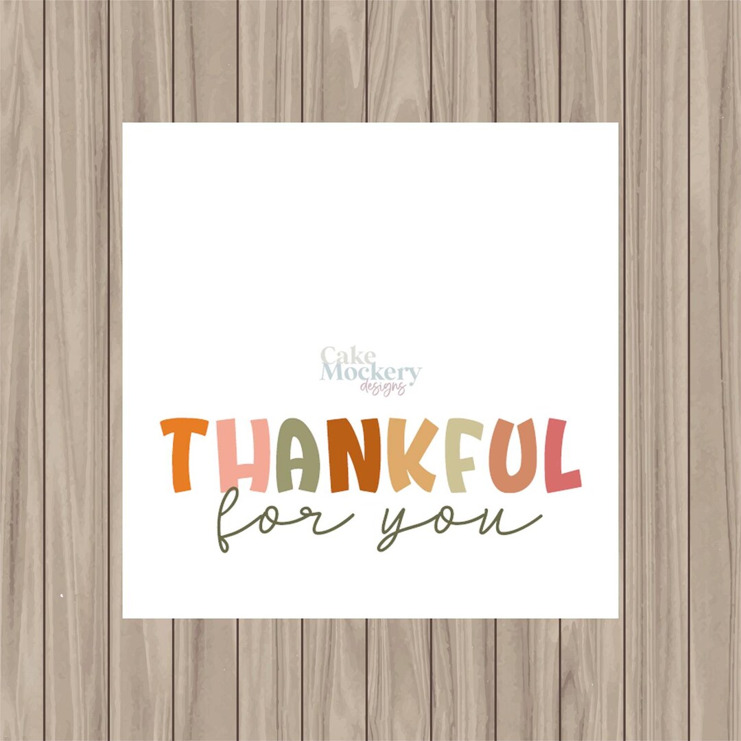Printable Tag - Thankful for You - 2" Square - Etsy