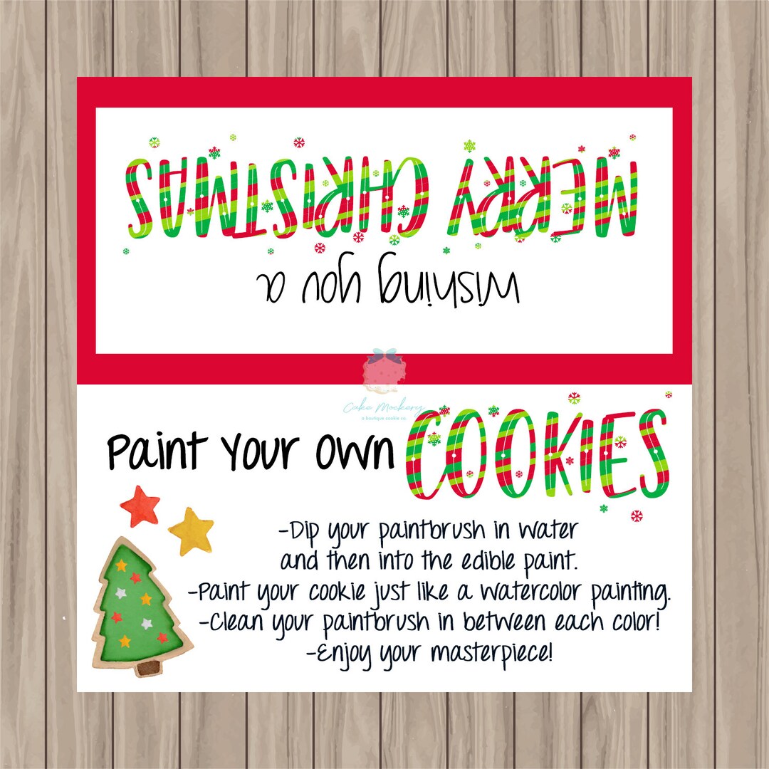 Printable Bag Topper - Paint Your Own Cookies/red Border - 4" WIDE BAG ...