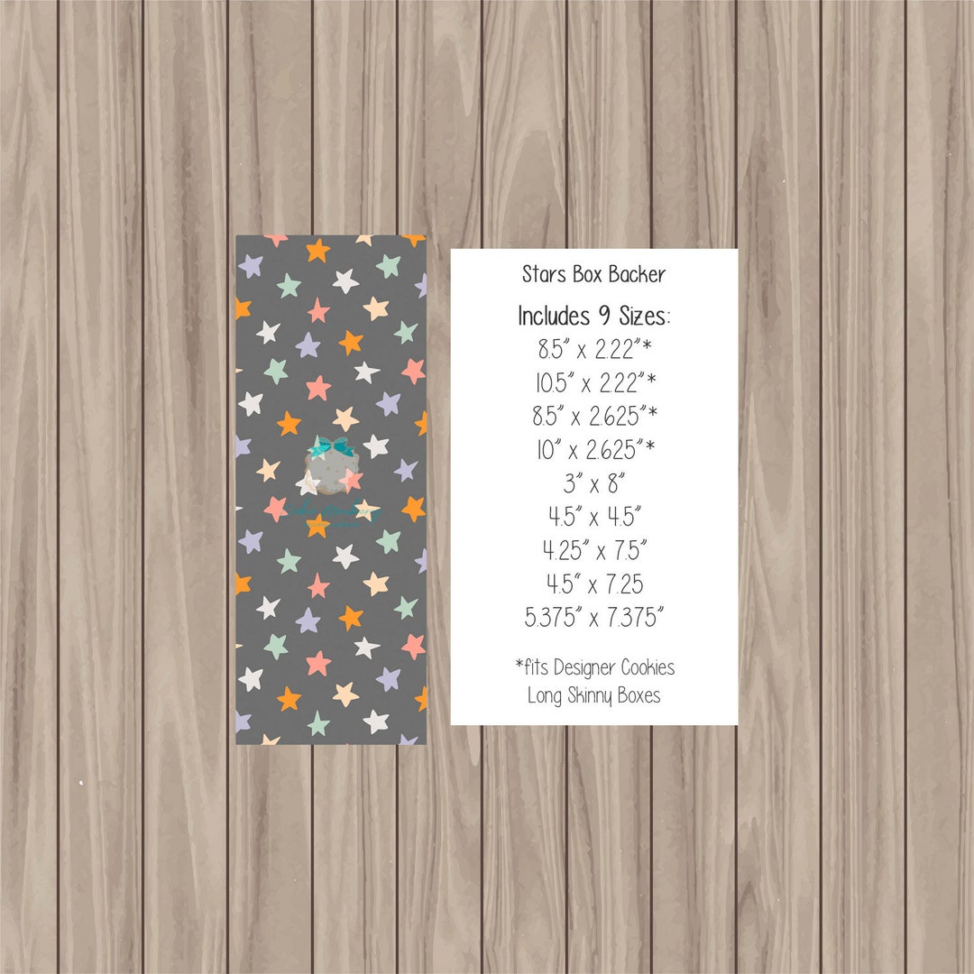 Printable Box/bag Backer - Stars - 9 Sizes - Etsy