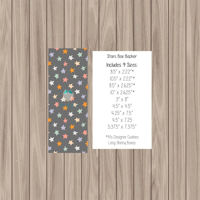 Printable Box/bag Backer - Stars - 9 Sizes - Etsy