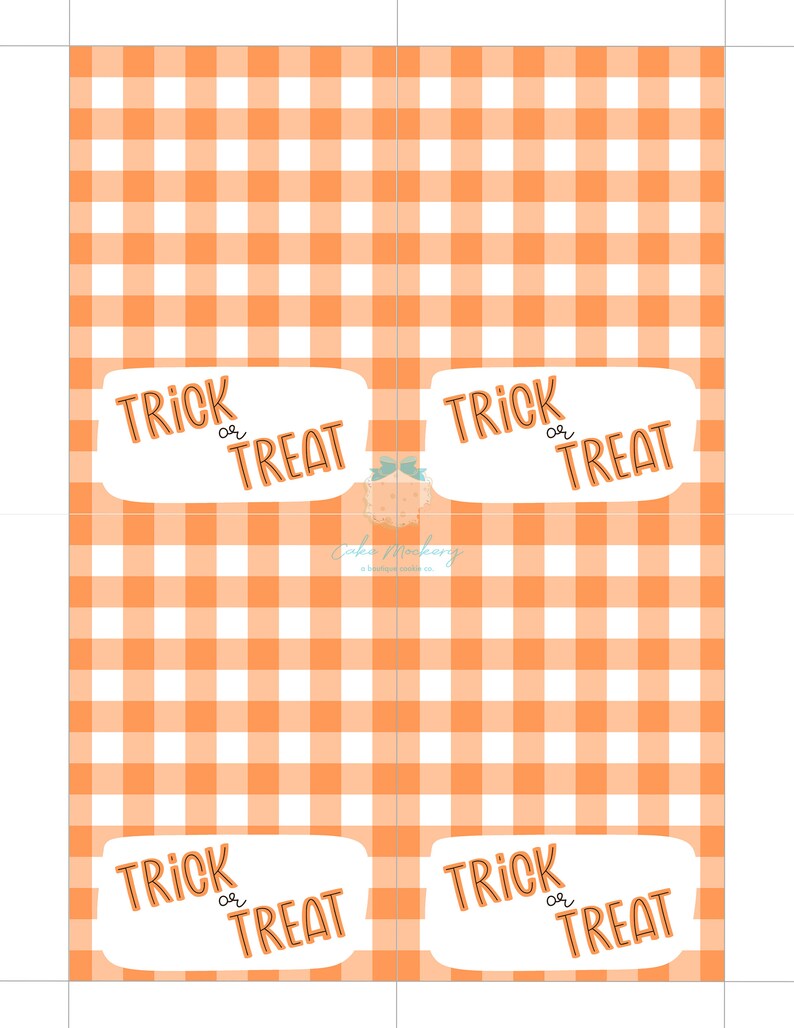 Printable Cookie Card Trick or Treat 3.5x5 - Etsy