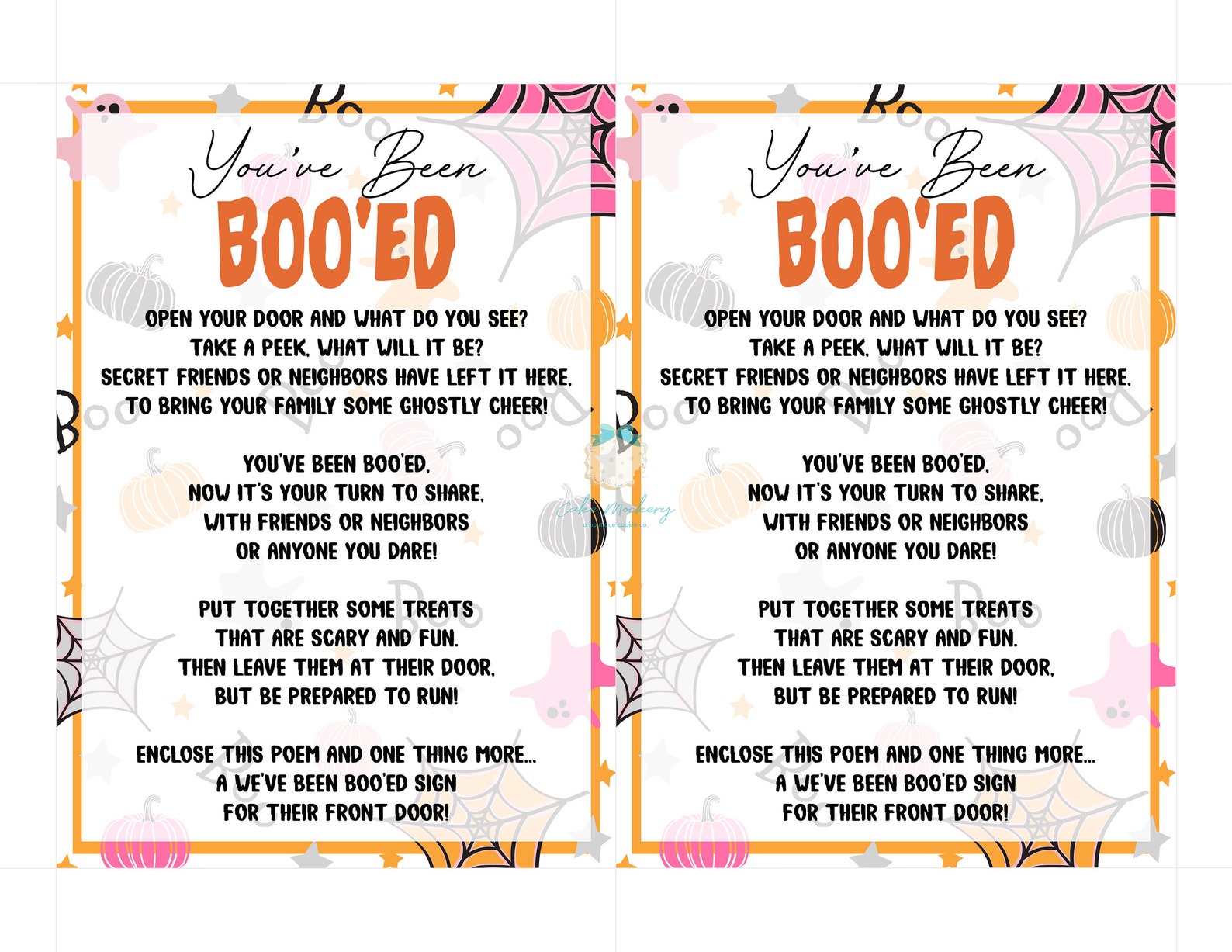 Printable Cookie Card You've Been Boo'ed | Etsy
