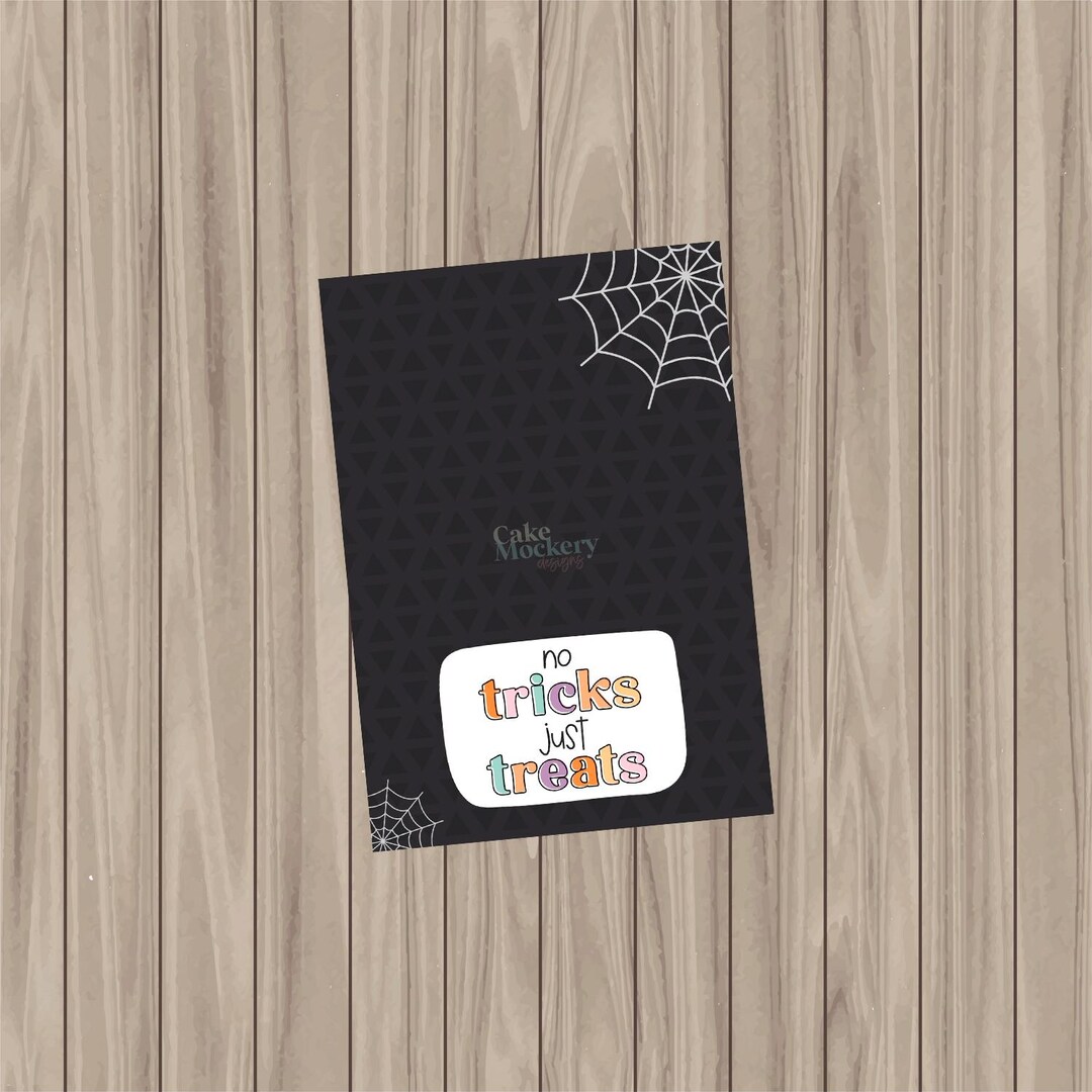 Printable Cookie Card - No Tricks Just Treats - 3.5"x5" - Etsy