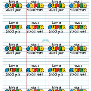 Printable Tag - Have a Super School Year - 2" Square! - Etsy