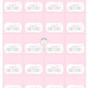 Printable Tag - Hugs and Squishes - 2" Square - Etsy
