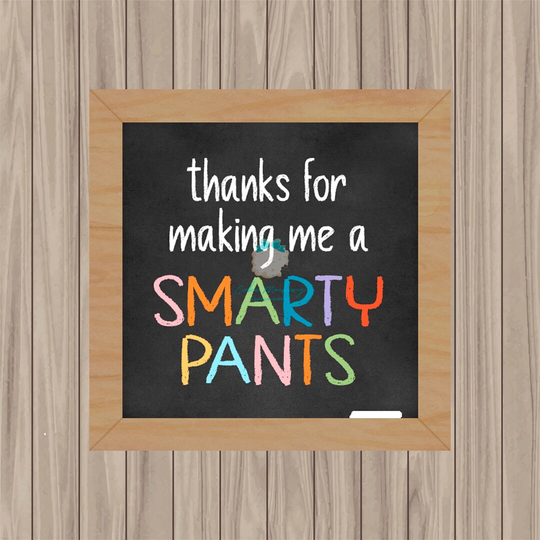 Printable Tag - Smarty Pants - 2" Square - Etsy