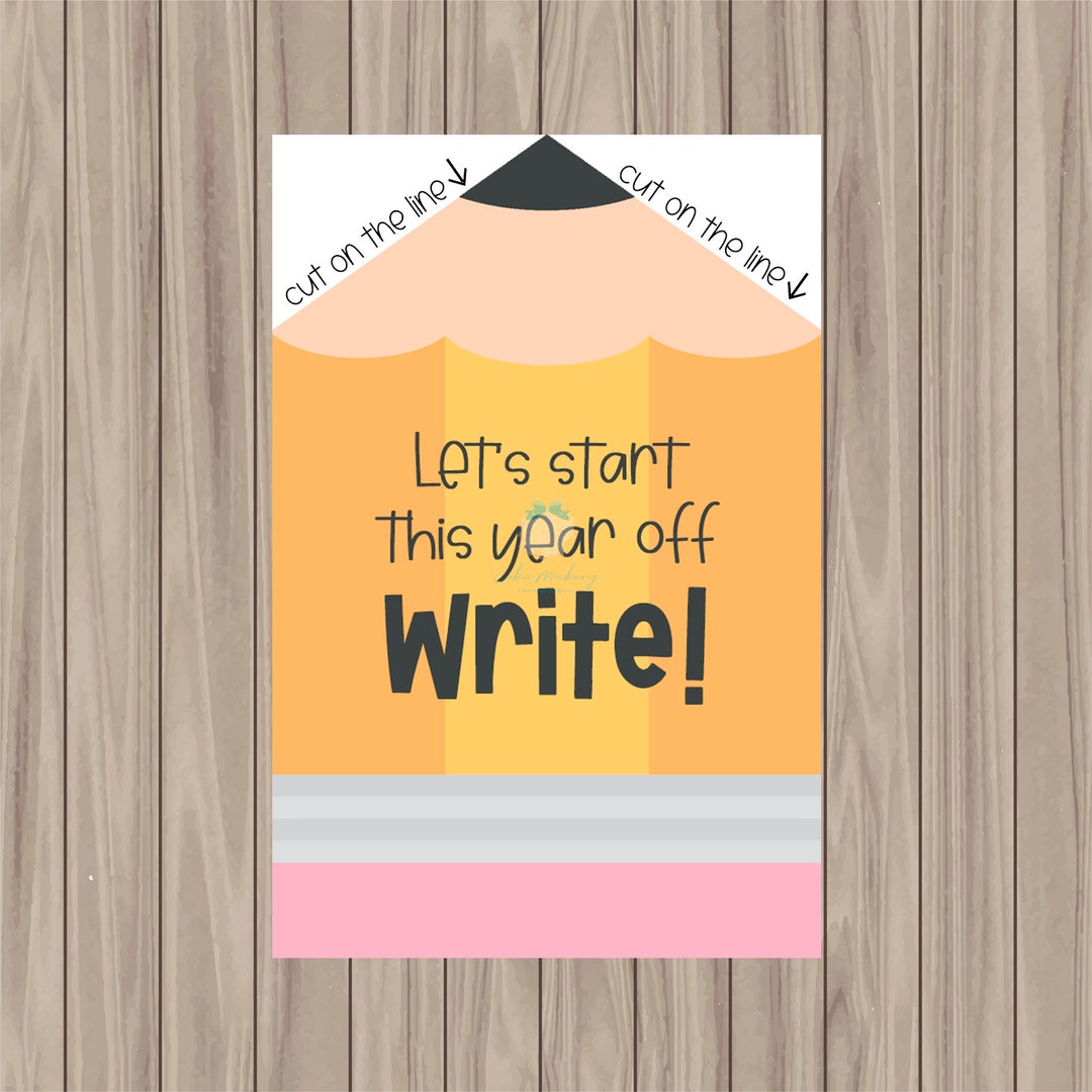 Printable Tag - Start the Year off WRITE! - 2"x3" Rectangle Tag - Etsy
