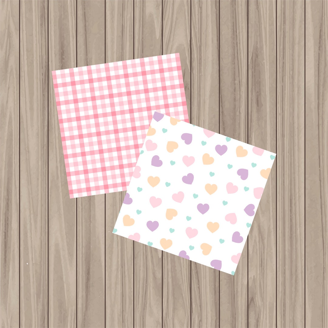 Pre-printed PHYSICAL Reversible Box Backer - Scattered Hearts and Pink ...