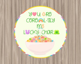 Printable Tag Cereal-sly My Lucky Charm 2 Square | Etsy