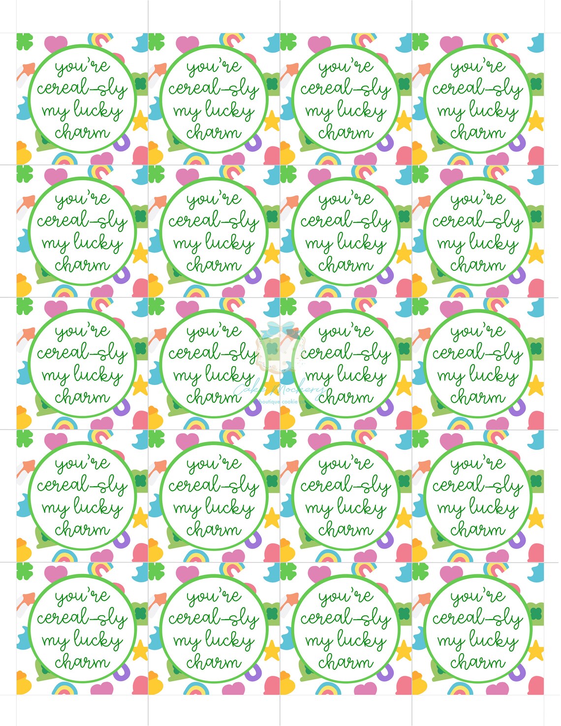 Printable Tag Cereal-sly My Lucky Charm 2 Square - Etsy