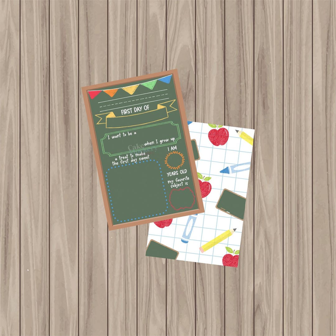 Printed Card - First Day About Me - Fill-in Treat Card - 4"x6" - Etsy