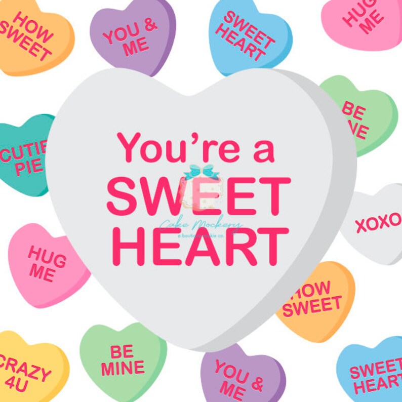 Printable Tag 2 Square Conversation Hearts - Etsy