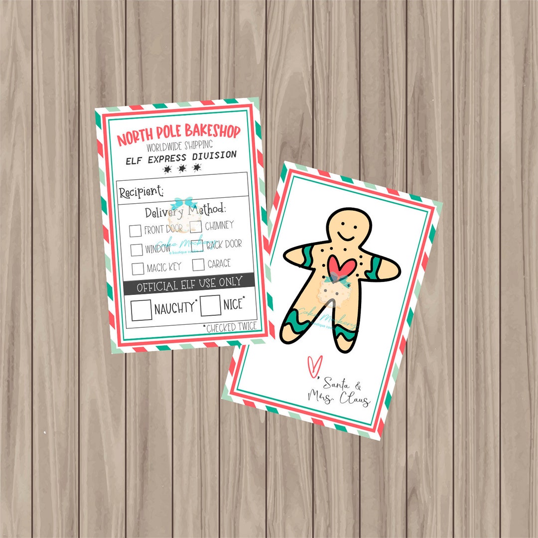 Pre-printed PHYSICAL Tag - North Pole Delivery Tag - 2" X 3" Rectangle ...