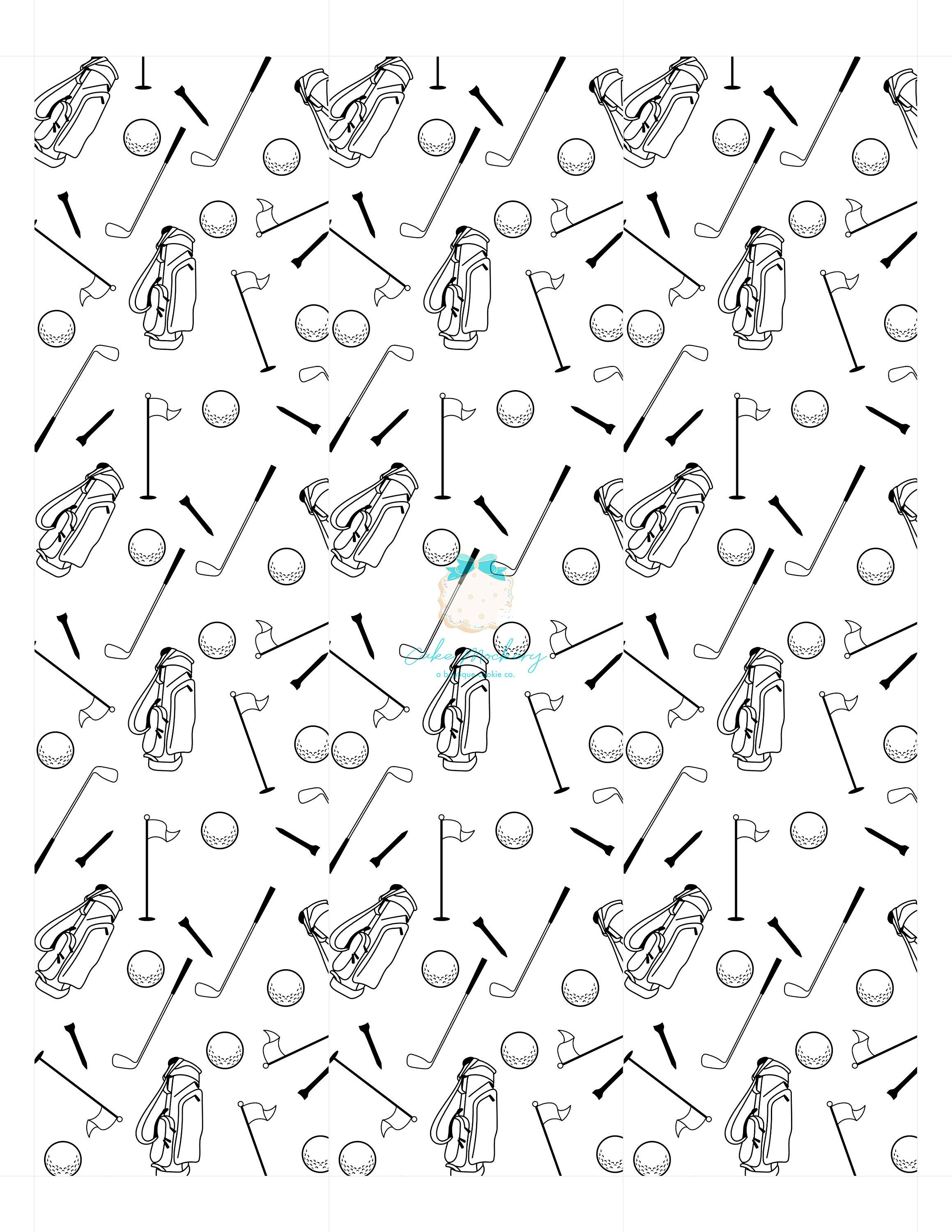 Printable Cookie Card - Golf Doodle Backer - 2 5/8" X 10" - Etsy