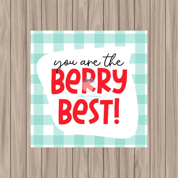 Printable Tag You're the Berry Best 2 Square - Etsy