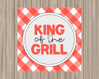 Happy Father's Day to the King of the Grill Cookie Tag, 2 X 3 Father's ...