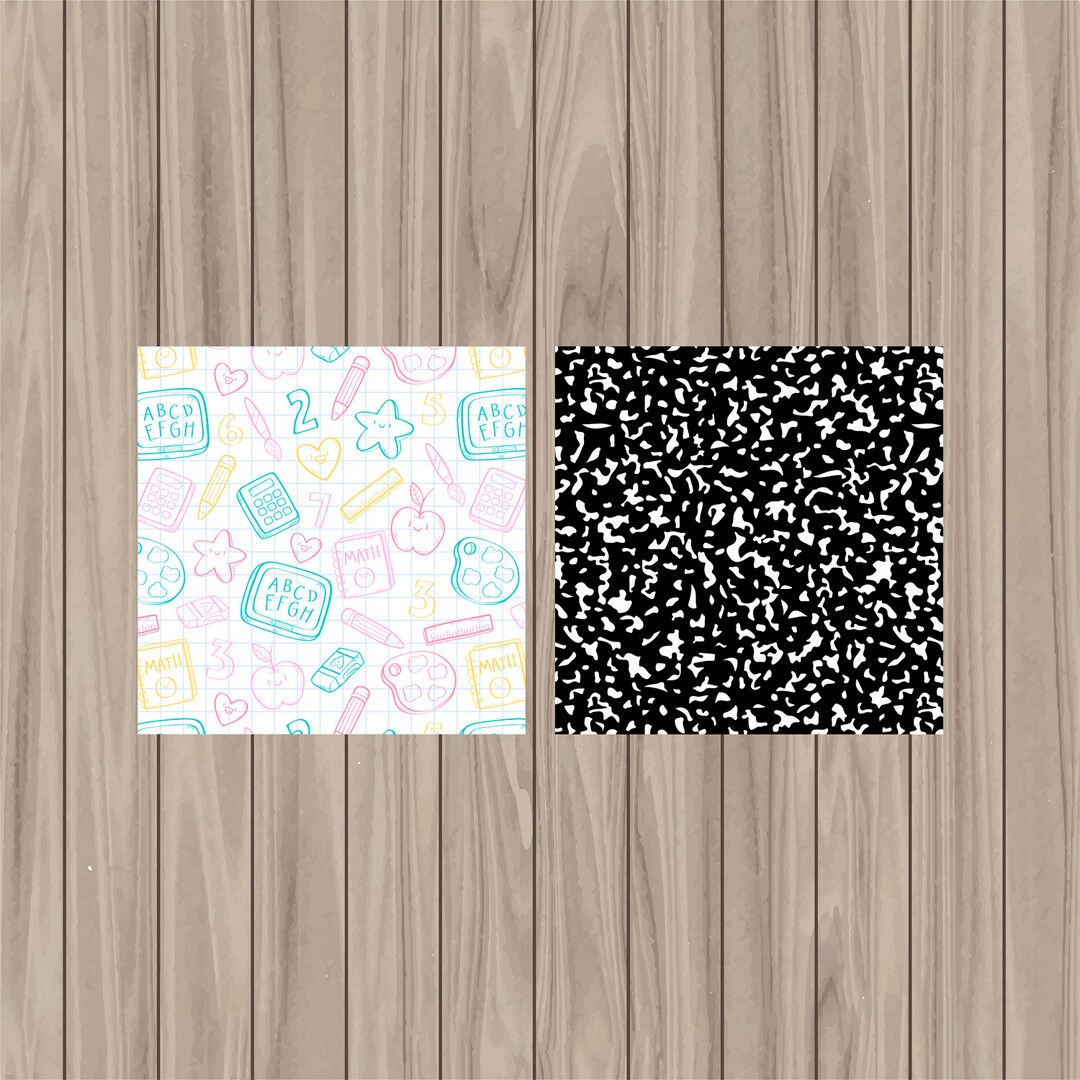 Pre-printed PHYSICAL Reversible Box Backer Doodle & Composition Paper 4 ...