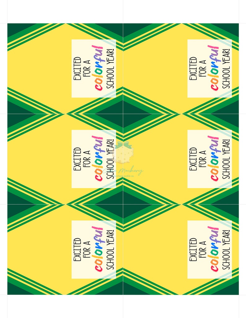 Printable Bag Topper Crayon Colorful Year 3.125 - Etsy