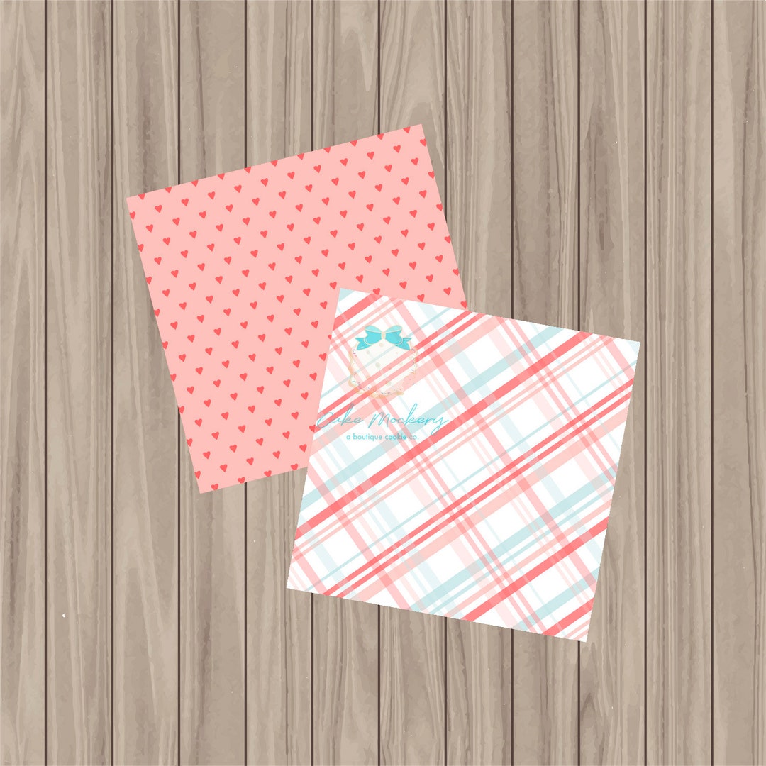 Pre-printed PHYSICAL Reversible Box Backer - Pastel Plaid and Pink ...