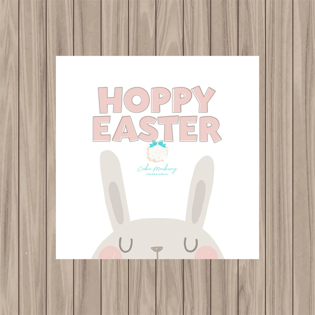 Printable Tag - Hoppy Easter Bunny- 2" Square - Etsy