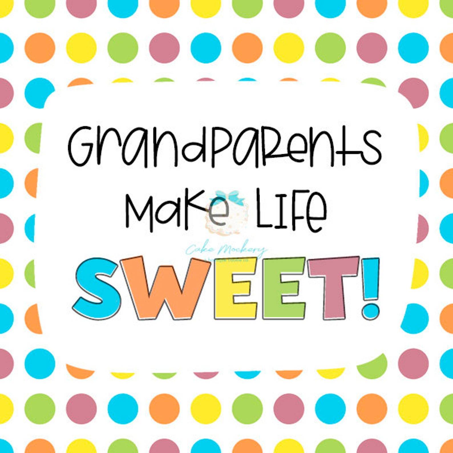 Printable Tag - Grandparents Day - 2" Square - Etsy