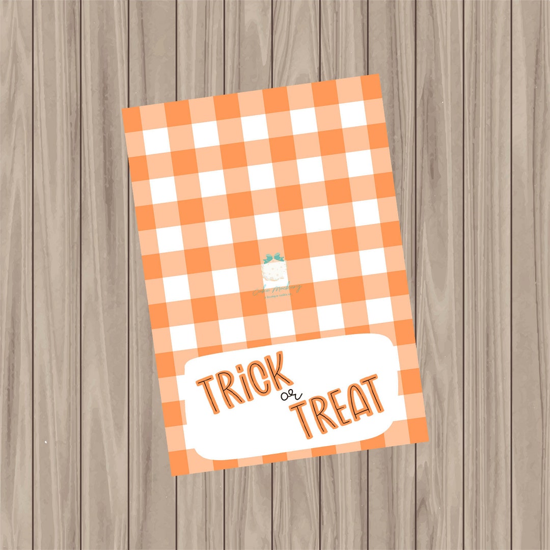 Printable Cookie Card - Trick or Treat - 3.5"x5" - Etsy