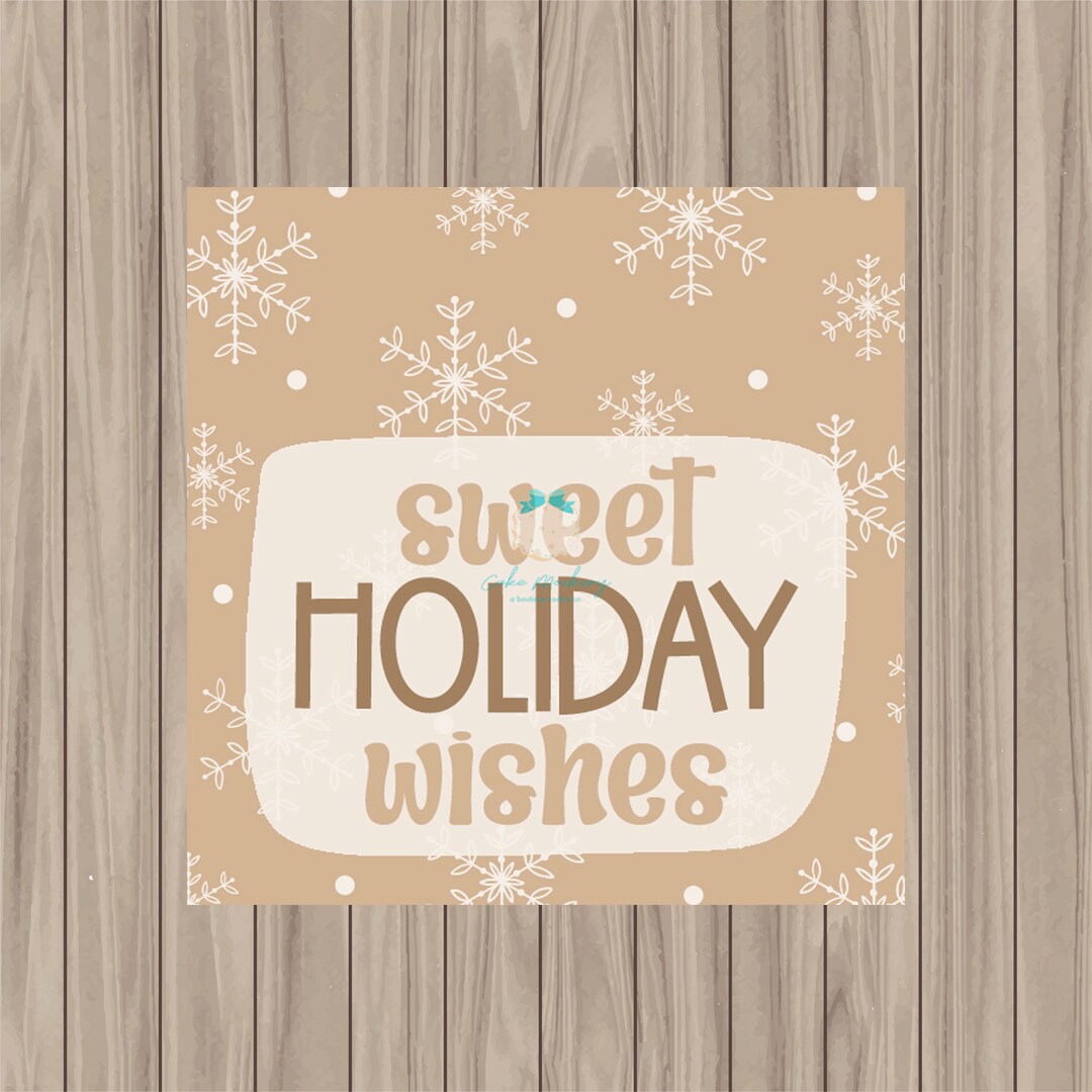 Printable Tag - Sweet Holiday Wishes - 2" Square - Etsy