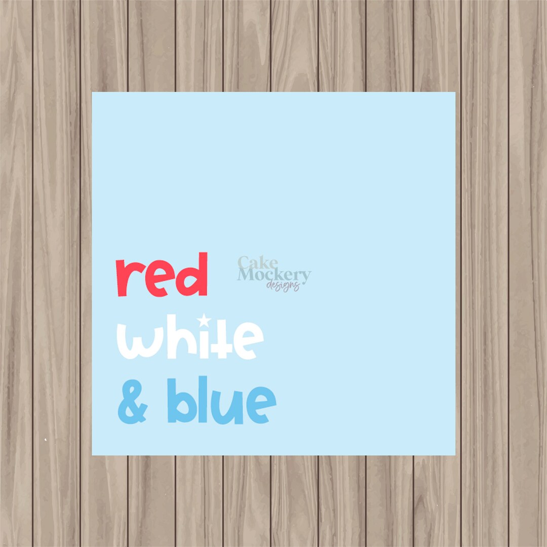 Printable Tag - Red, White and Blue - 2" Square - Etsy