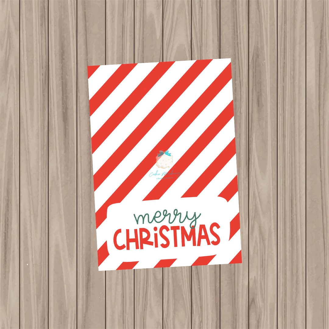 Printable Cookie Card - Merry Christmas - 3.5"x5" - Etsy