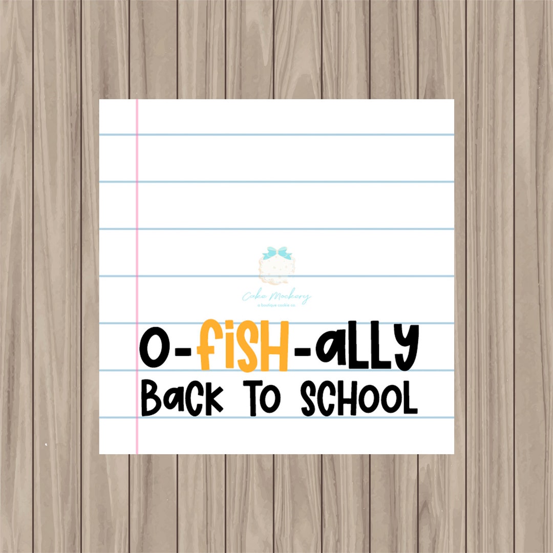 Printable Tag - O-fish-ally Back to School - 2" Square - Etsy