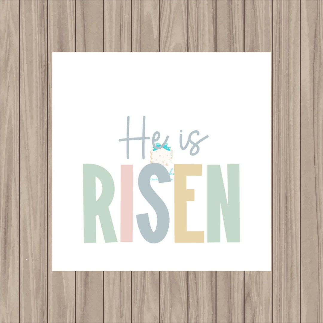 Printable Tag - He is RISEN - 2" Square - Etsy