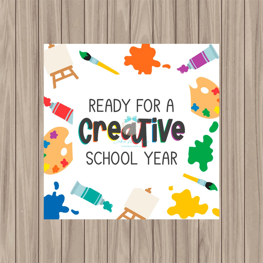 Printable Tag - Ready for a Creative School Year - 2" Square - Etsy