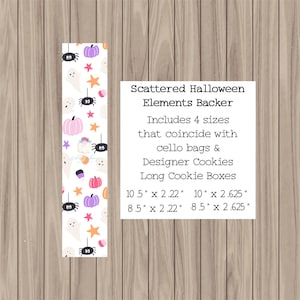 Printable Cookie Card - Scattered Halloween Elements Backer - 4 Sizes ...