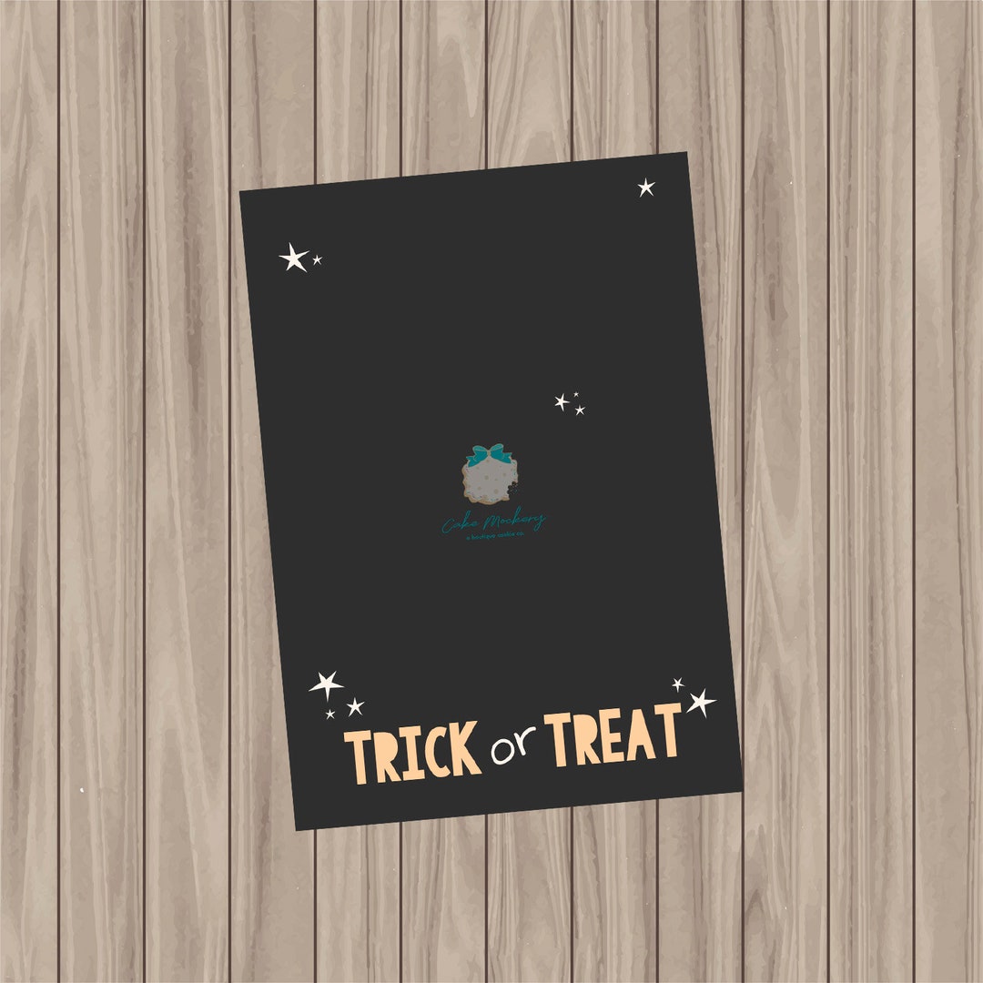 Printable Cookie Card - Trick or Treat - 3.5"x5" - Etsy