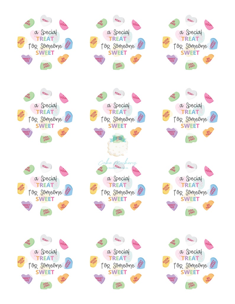 Printable Tag - Conversation Hearts - 2" Circle - Etsy