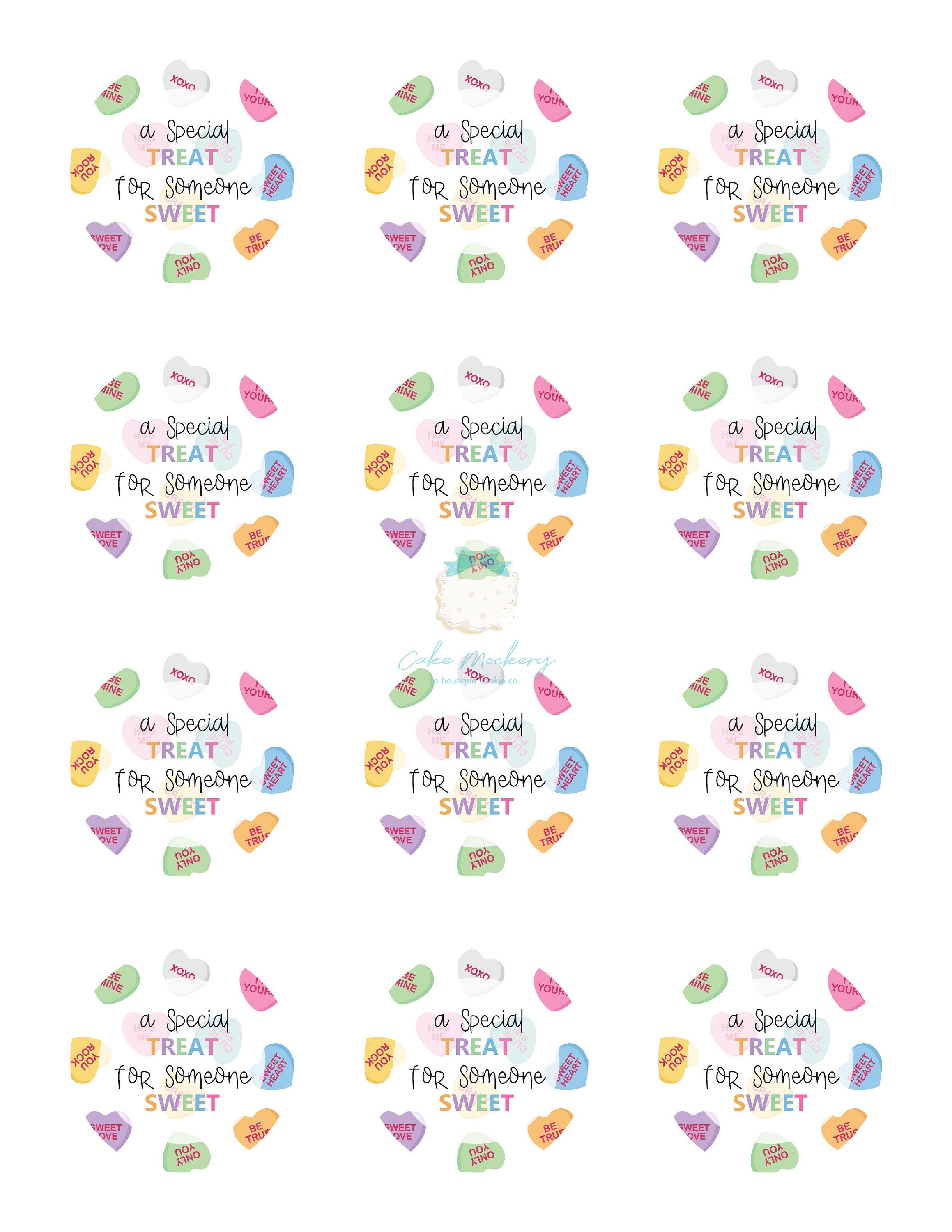 Printable Tag - Conversation Hearts - 2" Circle - Etsy
