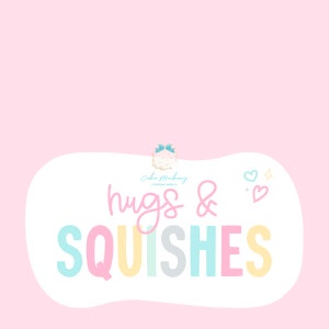 Printable Tag - Hugs and Squishes - 2" Square - Etsy
