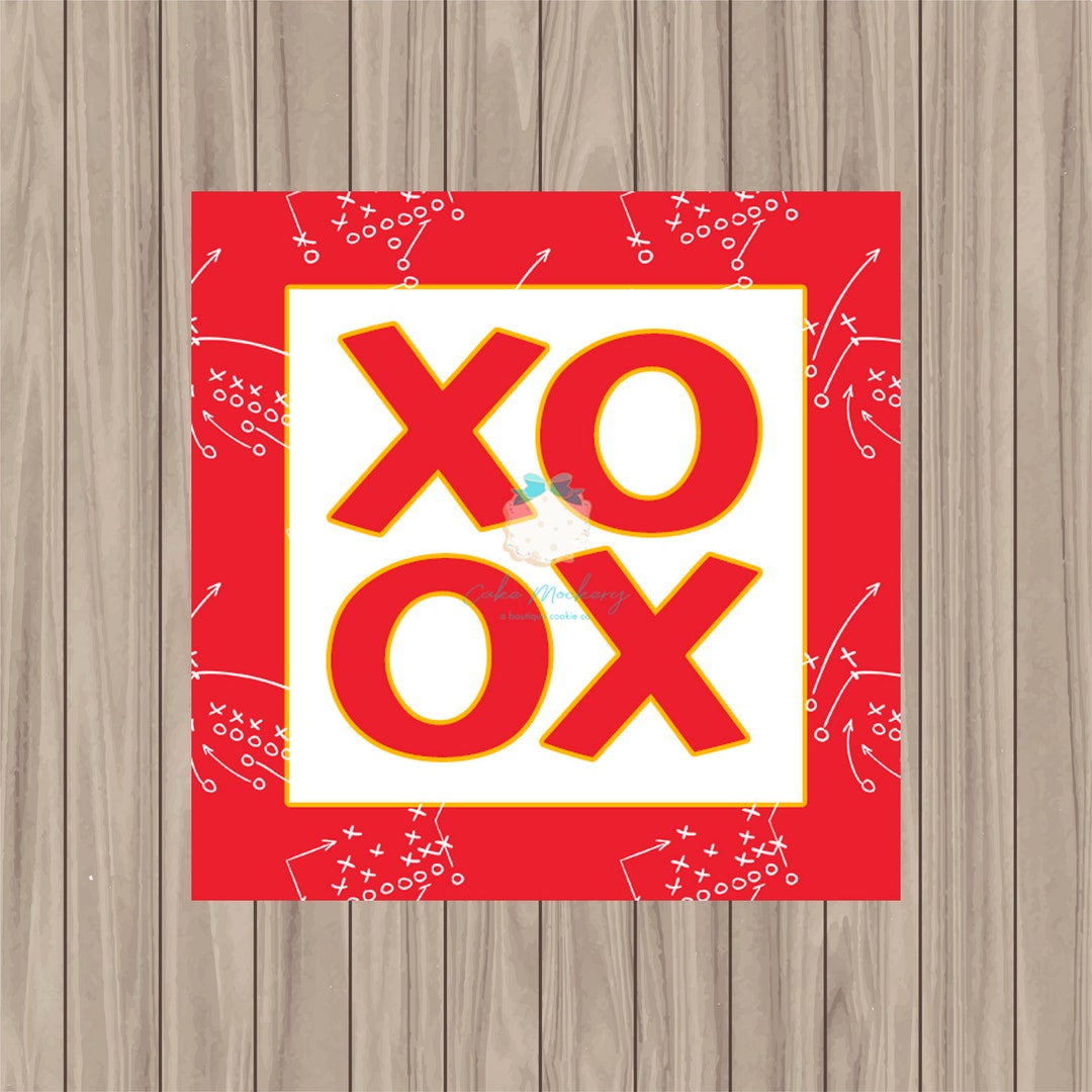 Printable Tag - XOXO Football - 2" Square - Etsy