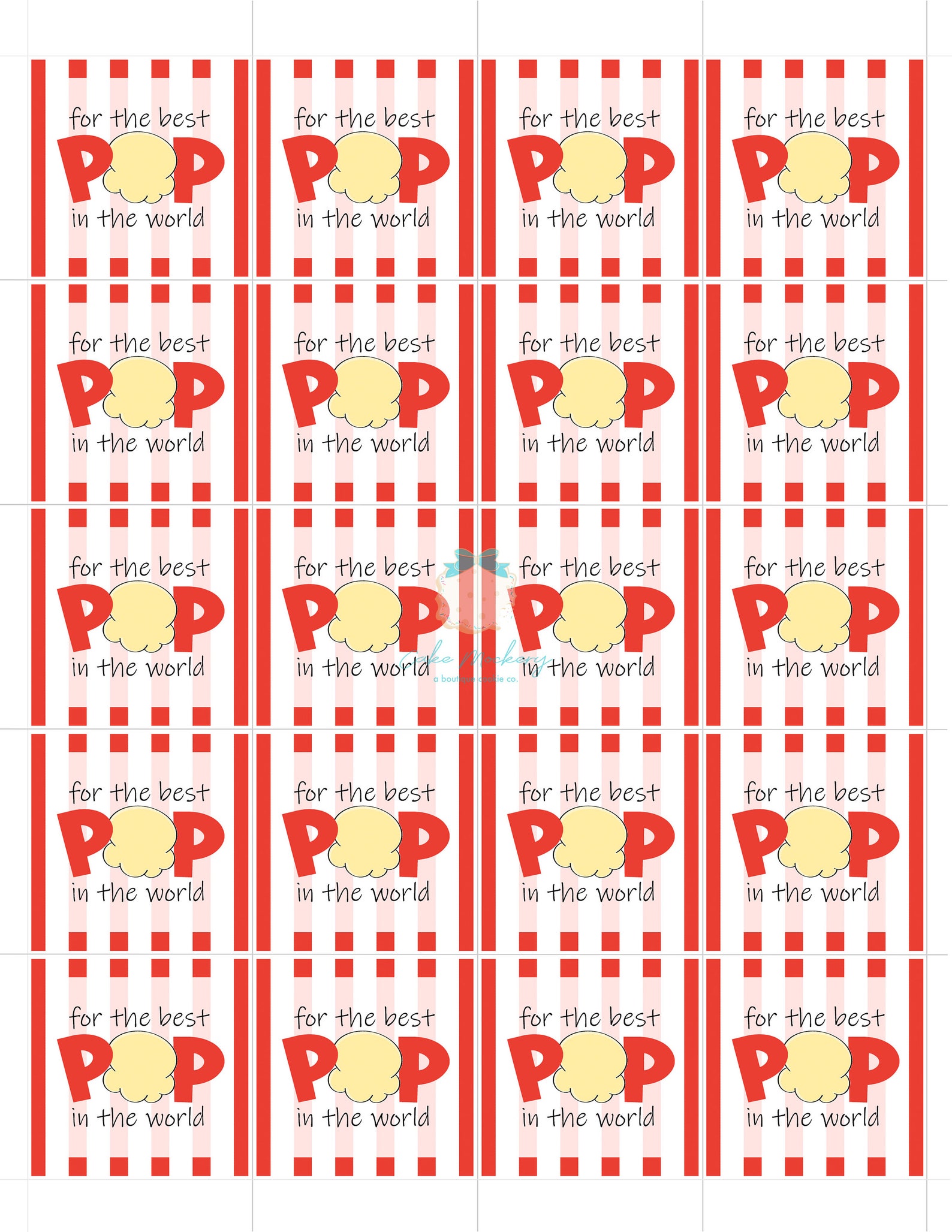 Printable Tag - for the BEST POP in the World - 2" Square - Etsy